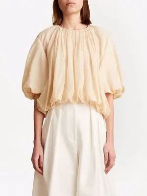 Khaite Alma Puff-sleeve Blouse
