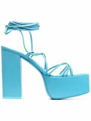 Paris Texas Tie-detail Platform Sandals - Blue