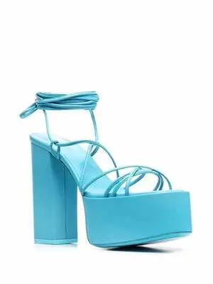 Paris Texas Tie-detail Platform Sandals - Blue