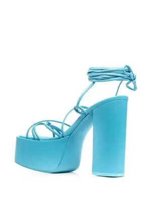 Paris Texas Tie-detail Platform Sandals - Blue