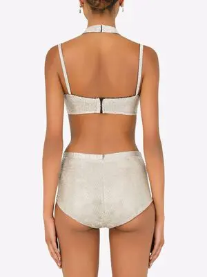 Dolce & Gabbana Crystal Mesh Bandeau Top