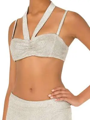 Dolce & Gabbana Crystal Mesh Bandeau Top