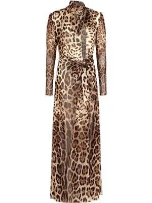 Dolce & Gabbana Leopard-print Georgette Maxi Dress