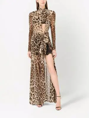Dolce & Gabbana Leopard-print Georgette Maxi Dress