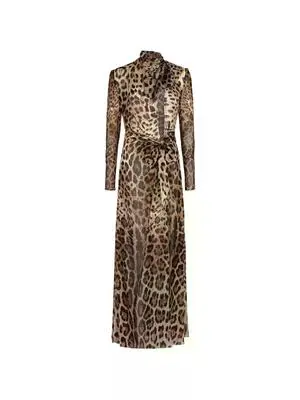 Dolce & Gabbana Leopard-print Georgette Maxi Dress