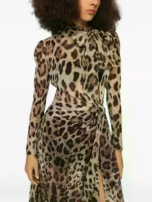 Dolce & Gabbana Leopard-print Georgette Maxi Dress