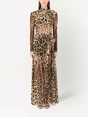 Dolce & Gabbana Leopard-print Georgette Maxi Dress