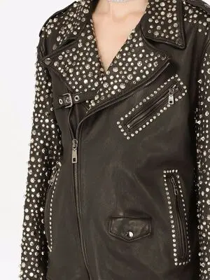 Dolce & Gabbana Studded Leather Biker Jacket