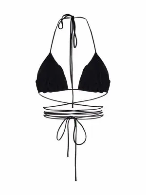 Magda Butrym Floral-appliqué Bikini Top - Black