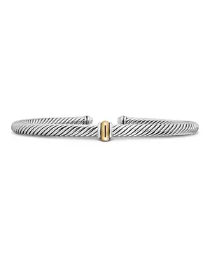David Yurman Classic Cable Station Bracelet - Silver/gold