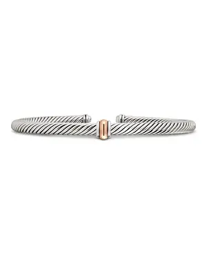 David Yurman Classic Cable Station Bracelet - Silver/rose Gold