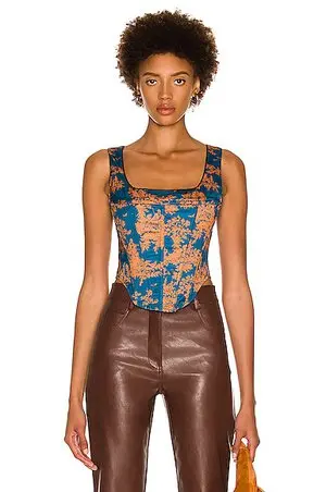 Miaou Campbell Corset Top In Blue