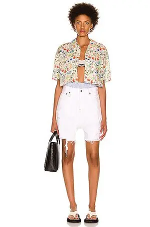 R13 Marky Drop Short In White