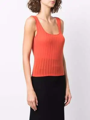 Vince Ribbed Square-neck Tank Top