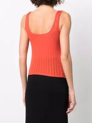 Vince Ribbed Square-neck Tank Top