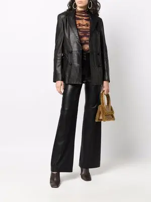 BLAZÉ MILANO Double-breasted Leather Blazer