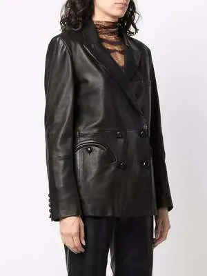 BLAZÉ MILANO Double-breasted Leather Blazer