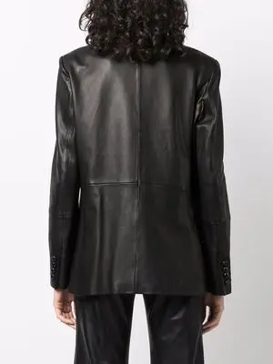 BLAZÉ MILANO Double-breasted Leather Blazer