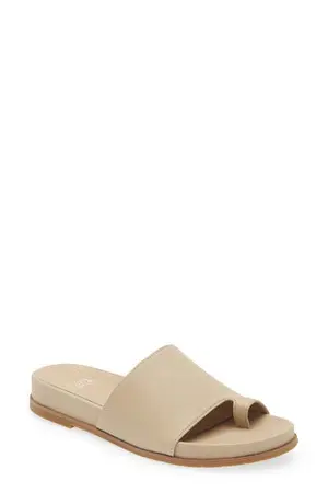 Eileen Fisher Digit Tumbled Leather Slide Sandal