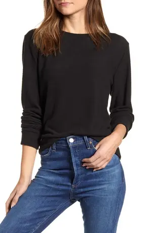 Loveappella Cozy Crewneck Long Sleeve Top