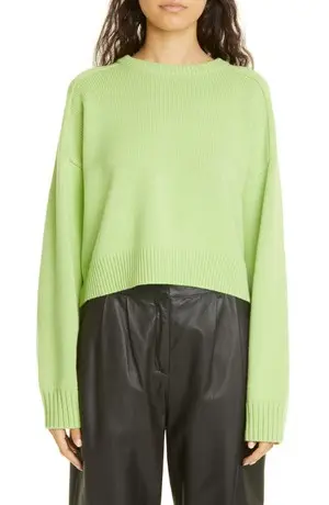 Loulou De Saison Bruzzi Oversized Wool & Cashmere Sweater Apple