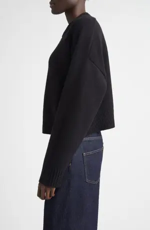 Loulou De Saison Bruzzi Oversized Wool & Cashmere Sweater - Black