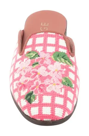 BYPAIGE Needlepoint Hydrangea Mule - Pink Hydrangea