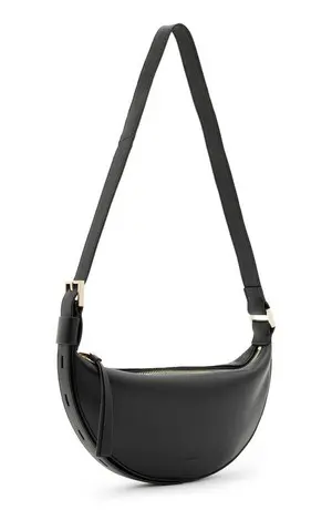 ALLSAINTS Half Moon Leather Crossbody Bag