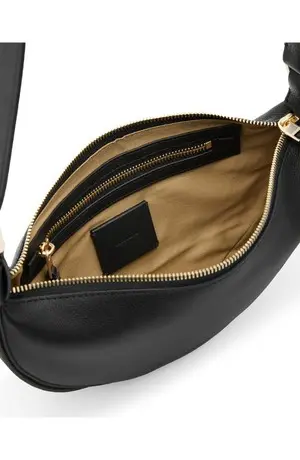 ALLSAINTS Half Moon Leather Crossbody Bag