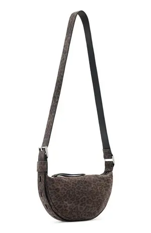 ALLSAINTS Half Moon Leather Crossbody Bag - Leppo Brown