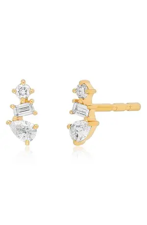 Ef Collection Multifaceted Diamond Stud Earrings