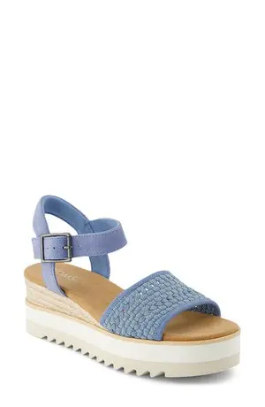 Toms Diana Platform Wedge Sandal - Blue