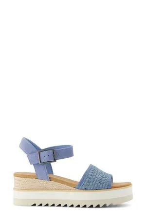 Toms Diana Platform Wedge Sandal - Blue