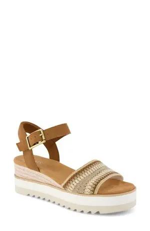 Toms Diana Platform Wedge Sandal - Dark Beige