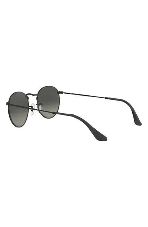 Ray-ban 50mm Gradient Round Frame Sunglasses - Black