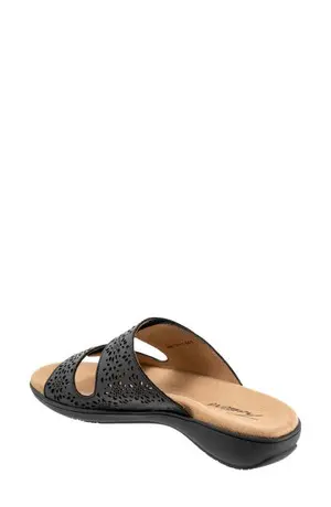 Trotters Ruthie Sandal - Black Leather