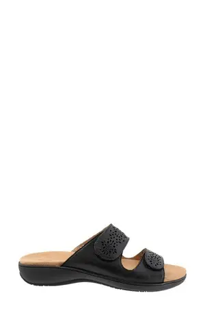 Trotters Ruthie Sandal - Black Leather