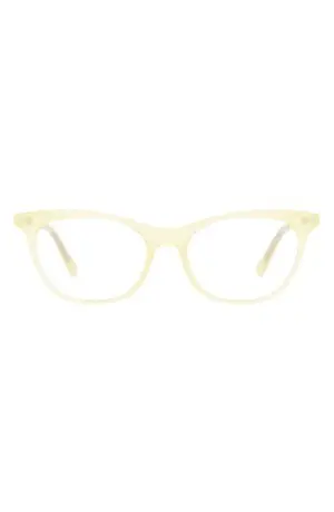 DIFF 51mm Cat Eye Blue Light Blocking Glasses Buttercream/clear