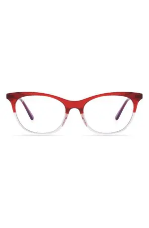 DIFF 51mm Cat Eye Blue Light Blocking Glasses Rosewood Ombre/clear