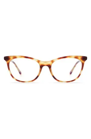 DIFF 51mm Cat Eye Blue Light Blocking Glasses - Solstice Tortoise/clear