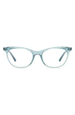 DIFF 51mm Cat Eye Blue Light Blocking Glasses Teal Haze /clear