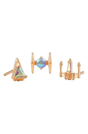 GIRLS CREW Star Wars™ Starfighter Stud Earring Set Rose Gold