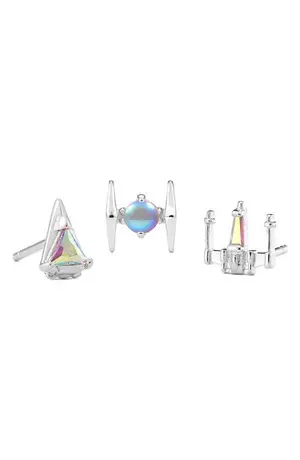 GIRLS CREW Star Wars™ Starfighter Stud Earring Set - Silver