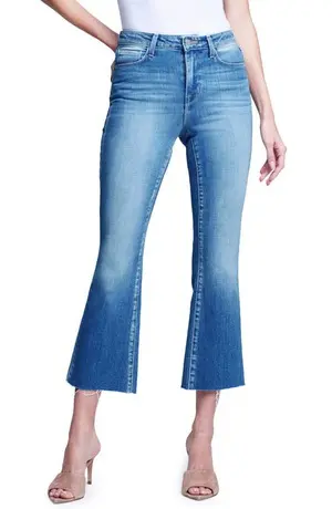 L'Agence L'AGENCE Kendra High-Rise Cropped Flare Jeans Atlantic