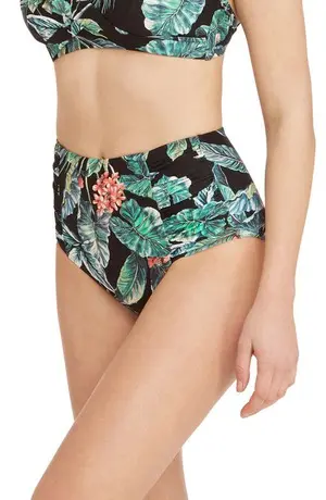 SEA LEVEL Gathered High Waist Bikini Bottoms