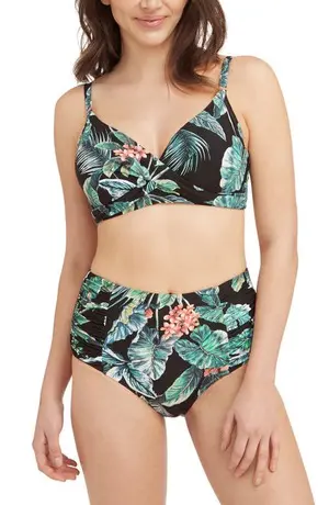 SEA LEVEL Gathered High Waist Bikini Bottoms