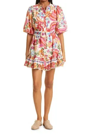 Farm Rio Spring Bananas Belted Minidress
