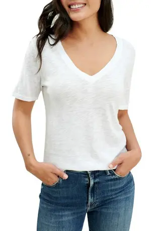 Splendid Everly Slub V-neck Tee - White
