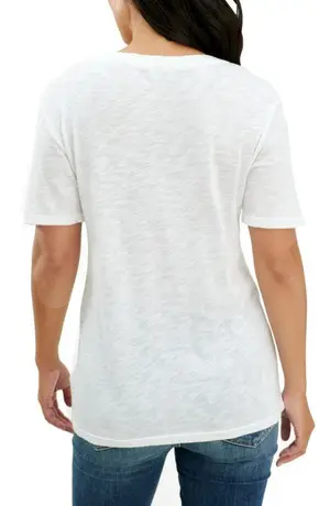 Splendid Everly Slub V-neck Tee - White