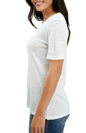 Splendid Everly Slub V-neck Tee - White